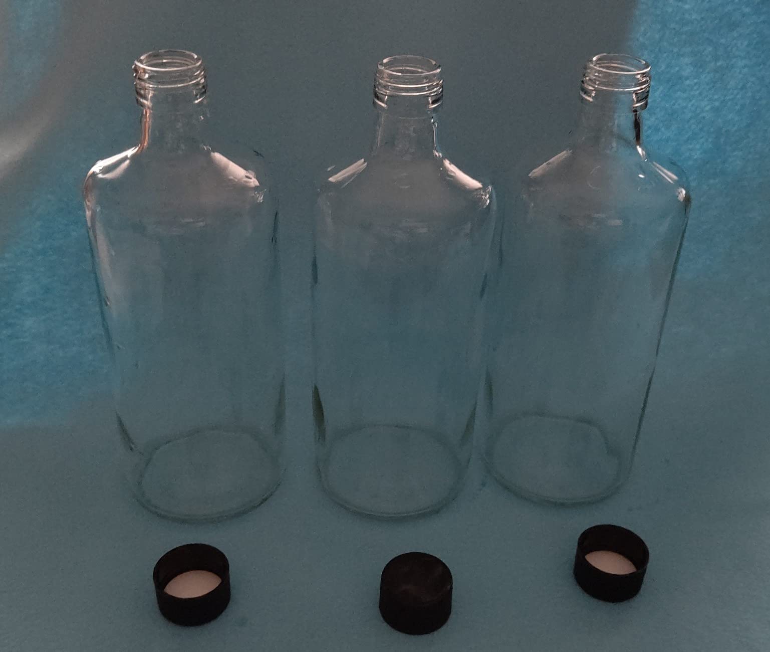 Amazon | TSF720STD透明 酒瓶 焼酎瓶 720ml -3本セット- (黒ネジCAP) | 酒・ワイン瓶 ガラスビン.com | 保存容器・キャニスター