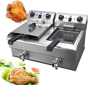 Deep Fat Fryer, Multi Cooker, Stainless Steel Chip Fryer with Lids Oil ...