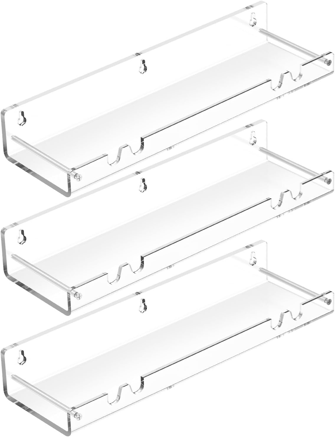 Amazon.com: Smatto Clear Acrylic Floating Shelves, Floating Wall ...