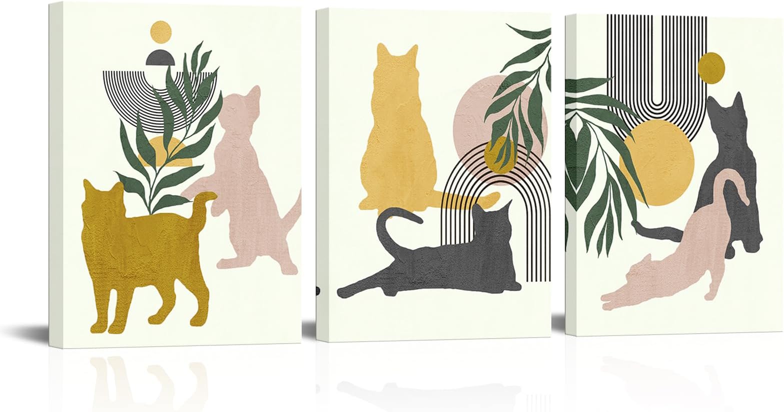 Amazon.com: HPNIUB Boho Black Cat Wall Decor, Farmhouse Geometric ...