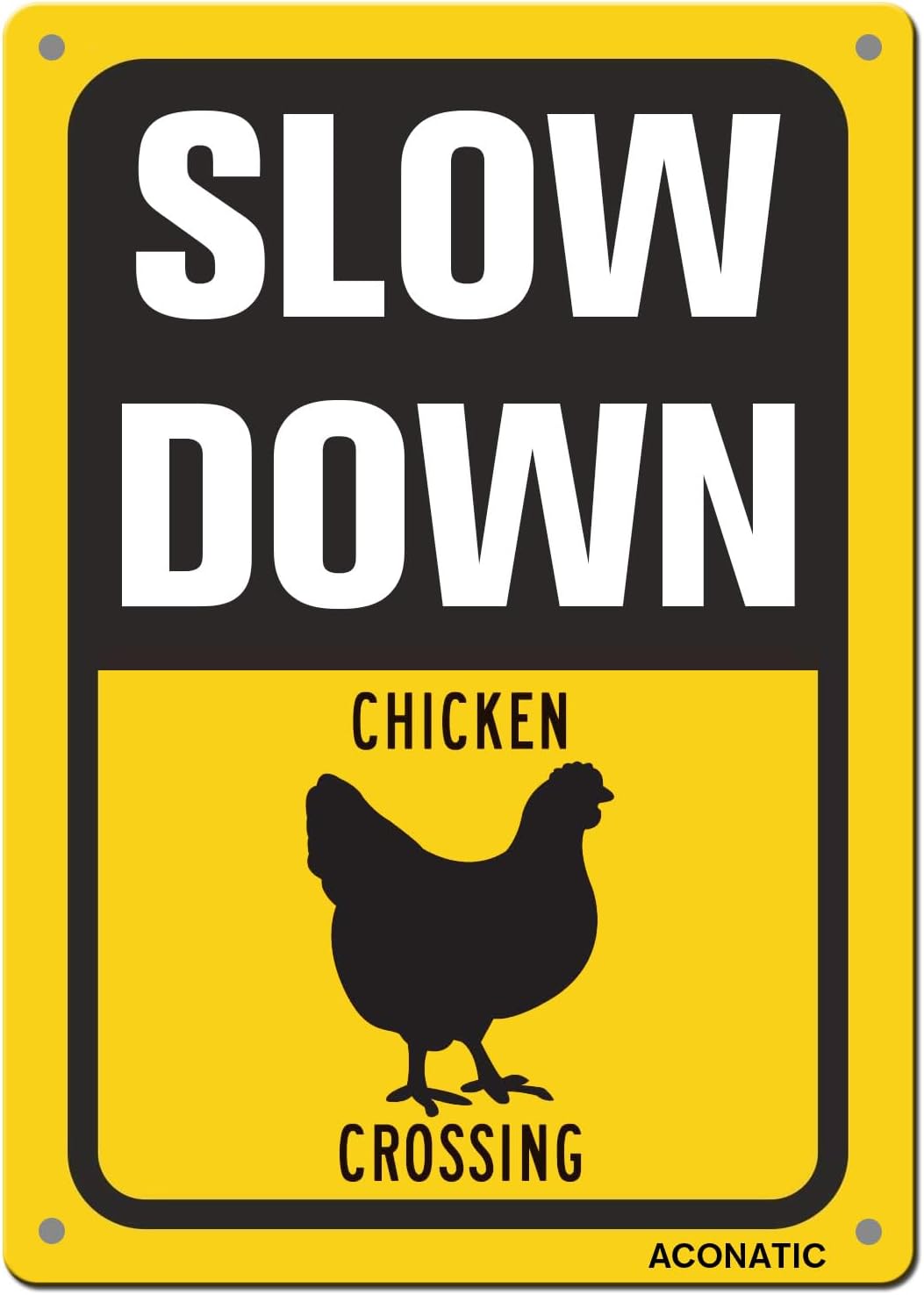 Amazon.com: Slow Chickens At Play Sign, 10" x 14" 0.40 Aluminum, Fade ...