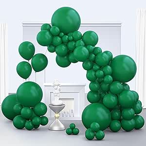 Amazon.com: Zingnify Dark Green Balloons, 150 pcs Different Sizes Pack of 18 Inch 12 Inch 10 ...