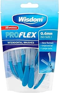 Wisdom Pro Flex Interdental Brushes 0.60mm Blue 25 Pack : Amazon.co.uk ...