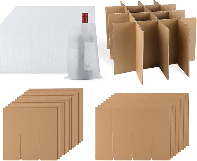 20pcs Corrugated Dividers For Moving Boxes, Dish Packing Kit with 48 ...