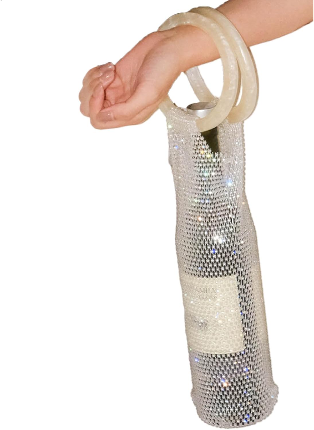 Amazon.com | Stylish Resin Handle Wine Pouch Mesh And Embedded ...
