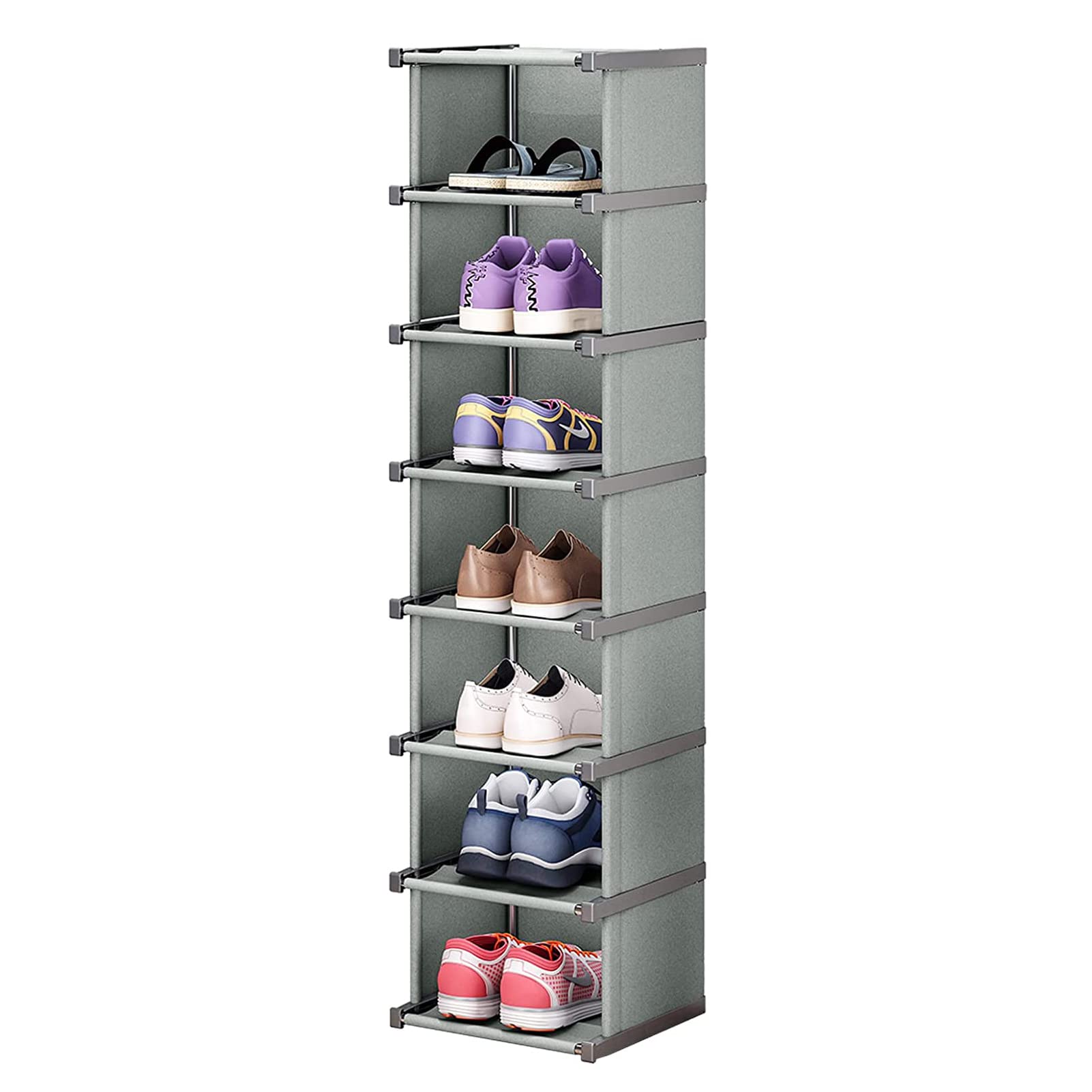Buy U-HOOME 8 Tiers Shoe Rack Vertical Narrow Free Standing Shoe ...