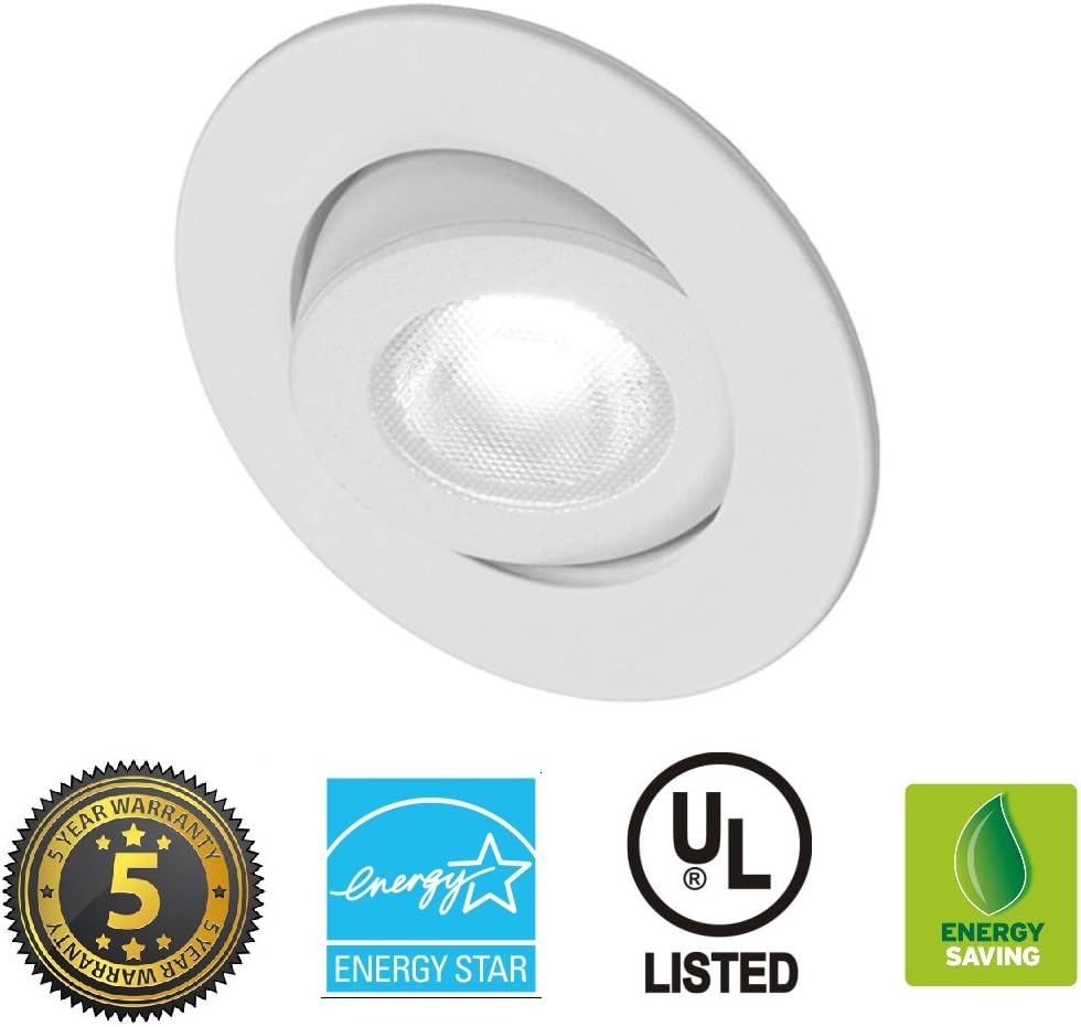 2" LED Adjustable Retractable Elbow Retrofit Downlight 9W Smooth Finish ...