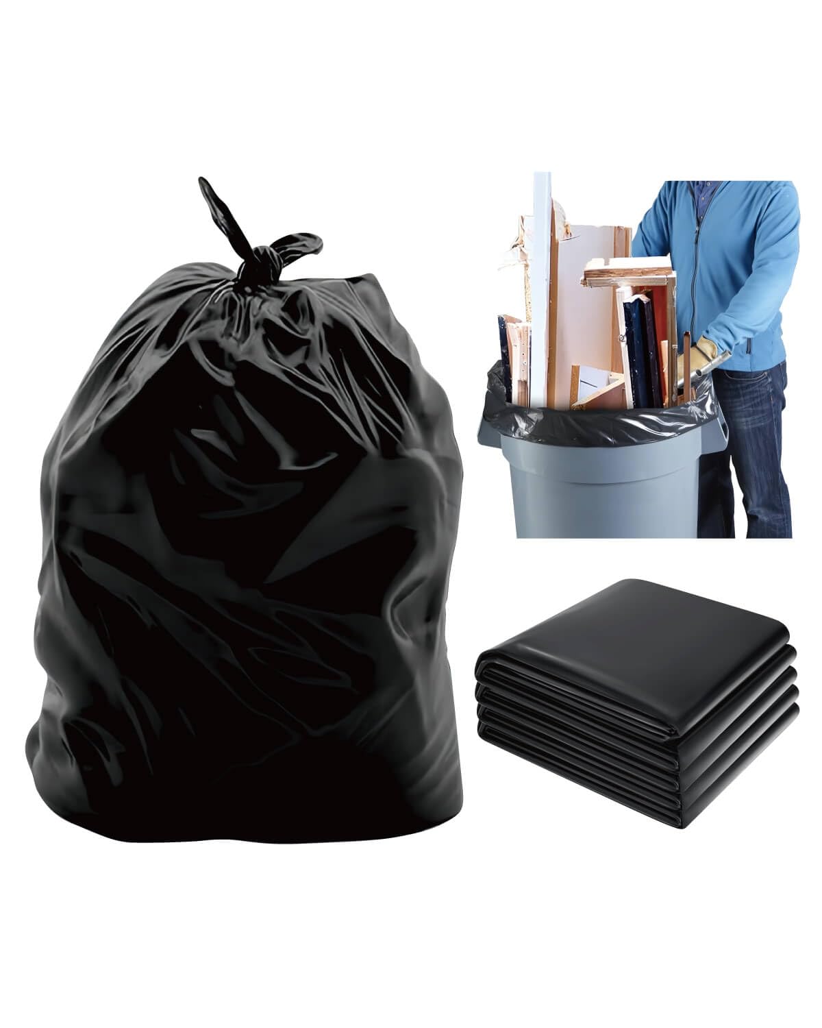 Amazon.com: Generic Contractor Garbage Bags - 6.0 Mil Heavy Duty Trash ...