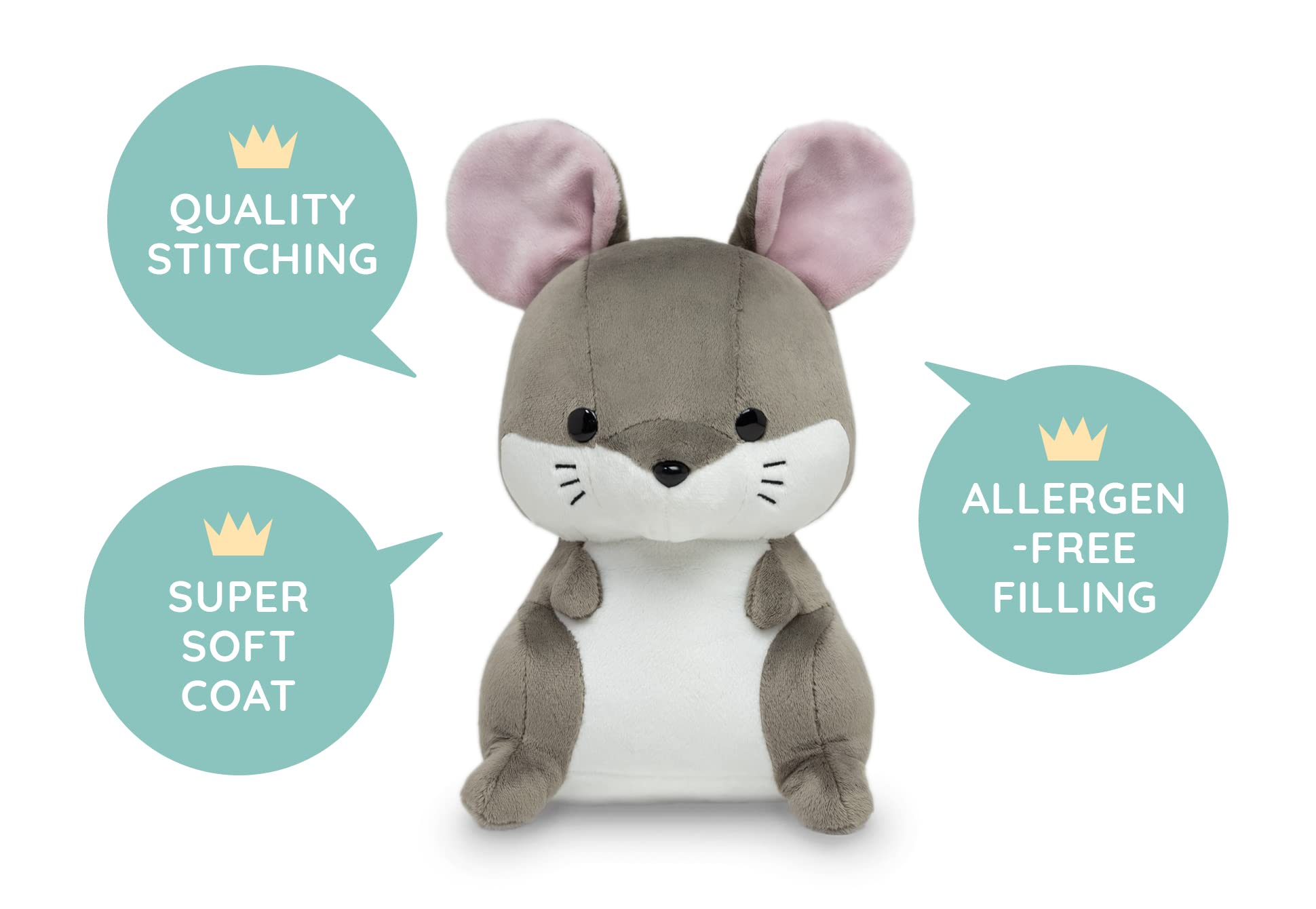 Snapklik.com : Bellzi Mouse Stuffed Animal - Soft Cute Stuffed Mouse ...
