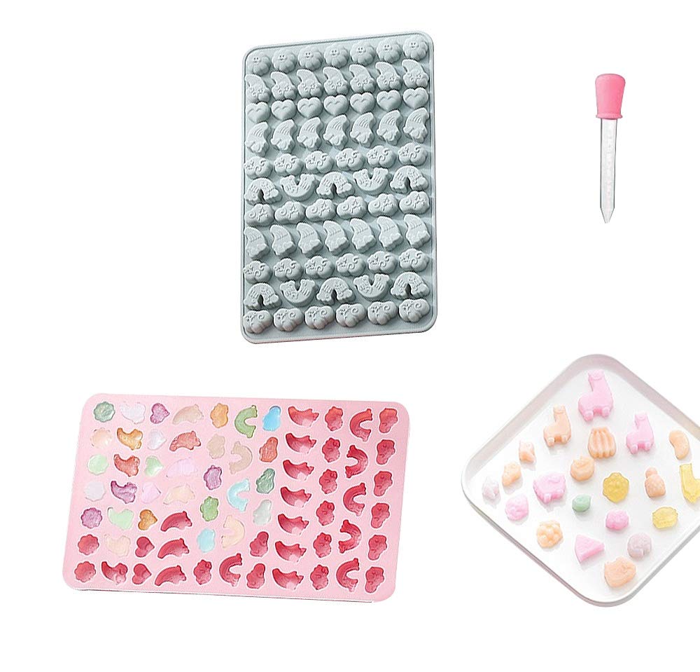 Rainbow Gummy Mold Silicone Gummy Bear Candy Molds, Non Stick Food
