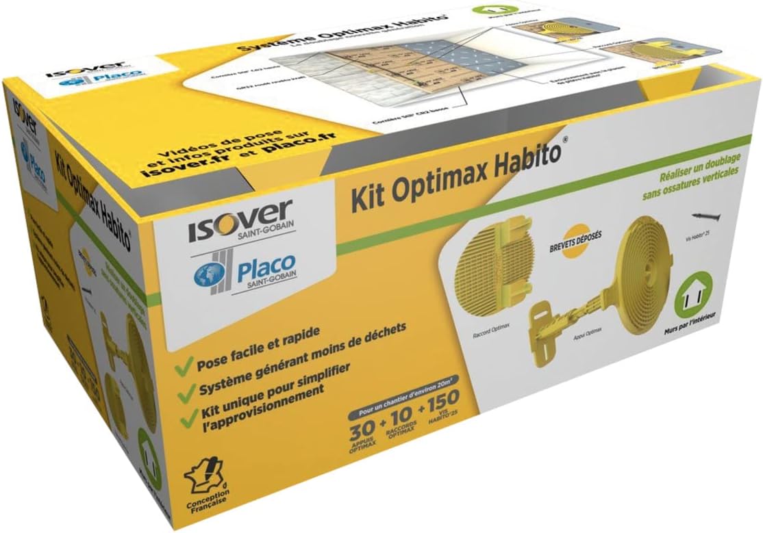ISOVER Kit OPTIMAX Habito® - 30 appuis Optimax, 10 raccords Optimax et ...
