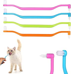 Amazon.com : 4pcs Cat Toothbrushes, 6.3x0.63in Double Sided Small Dog ...