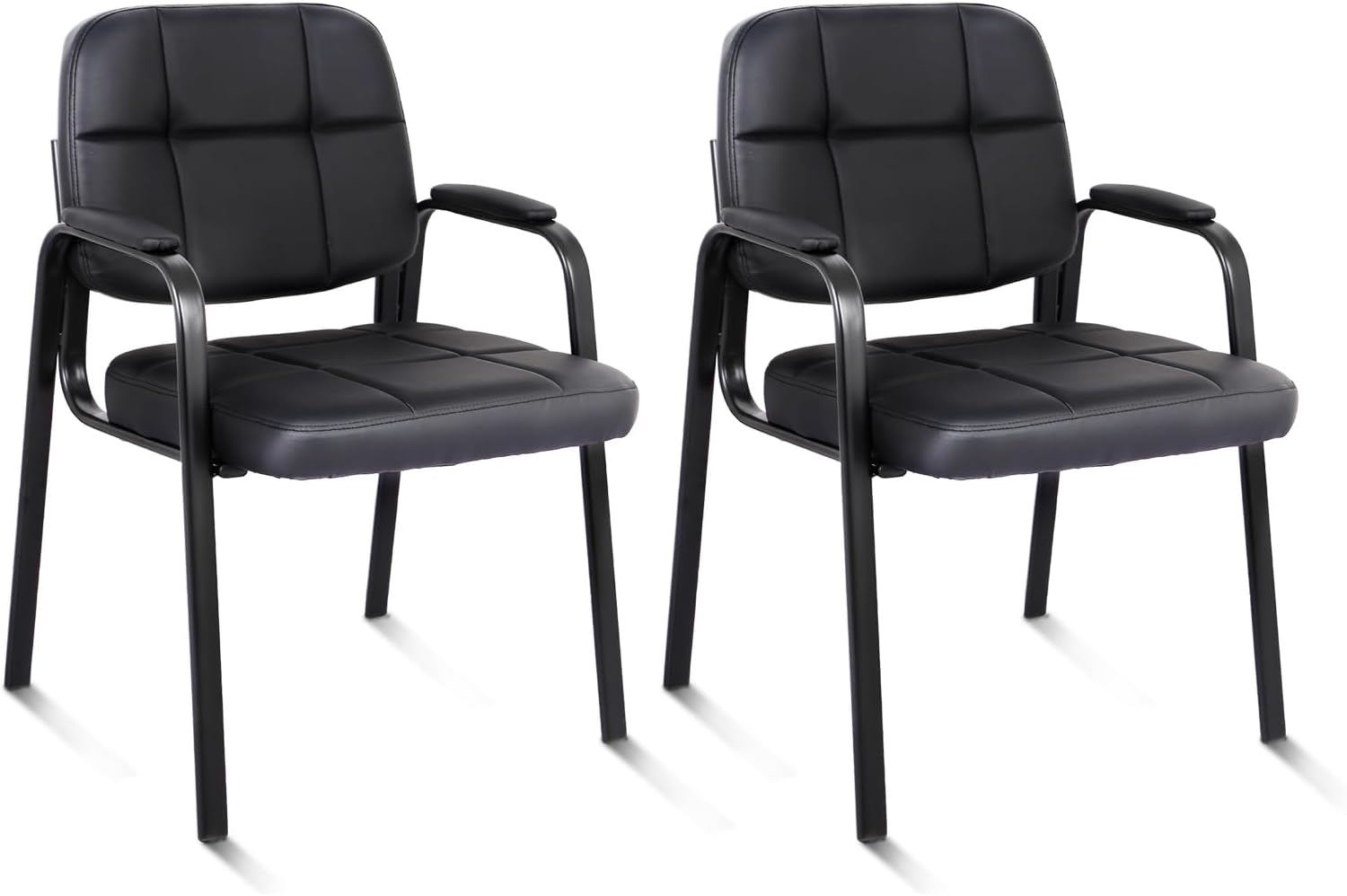Amazon.com: CLATINA Contemporary Leather Chair, Set of 2 - Black ...