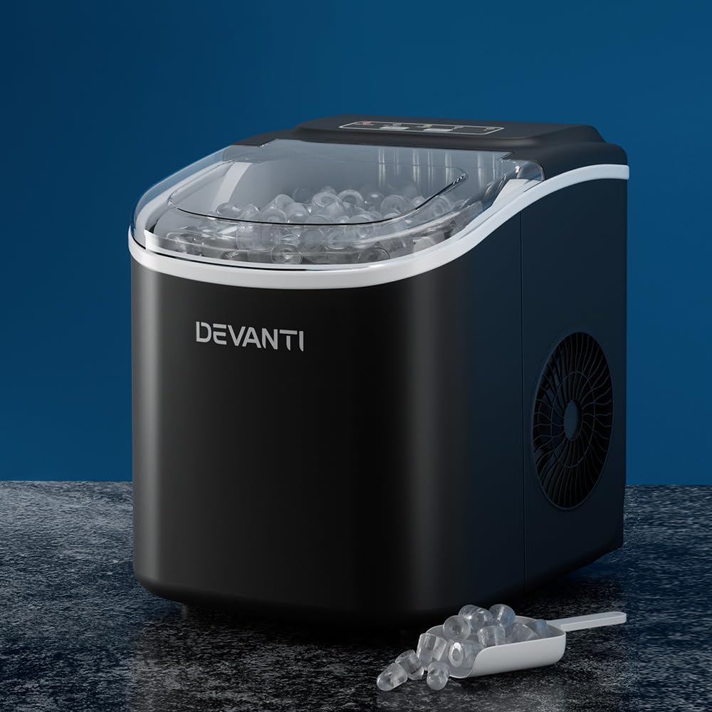 Devanti Ice Maker Machine, 1.3L 12KG Stainless Steel Portable ...