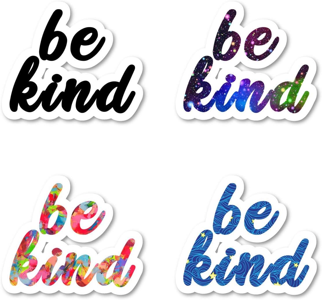 Amazon.com: Be Kind Sticker Pack Inspirational Quotes Stickers - 4 Pack ...