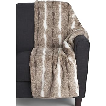 Amazon.com: Max Studio Home Modern Faux Fur Throw By MAXSTUDIO Plush ...