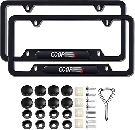 Amazon.com: 2 Pcs Black License Plate Frames Compatible with Mini ...