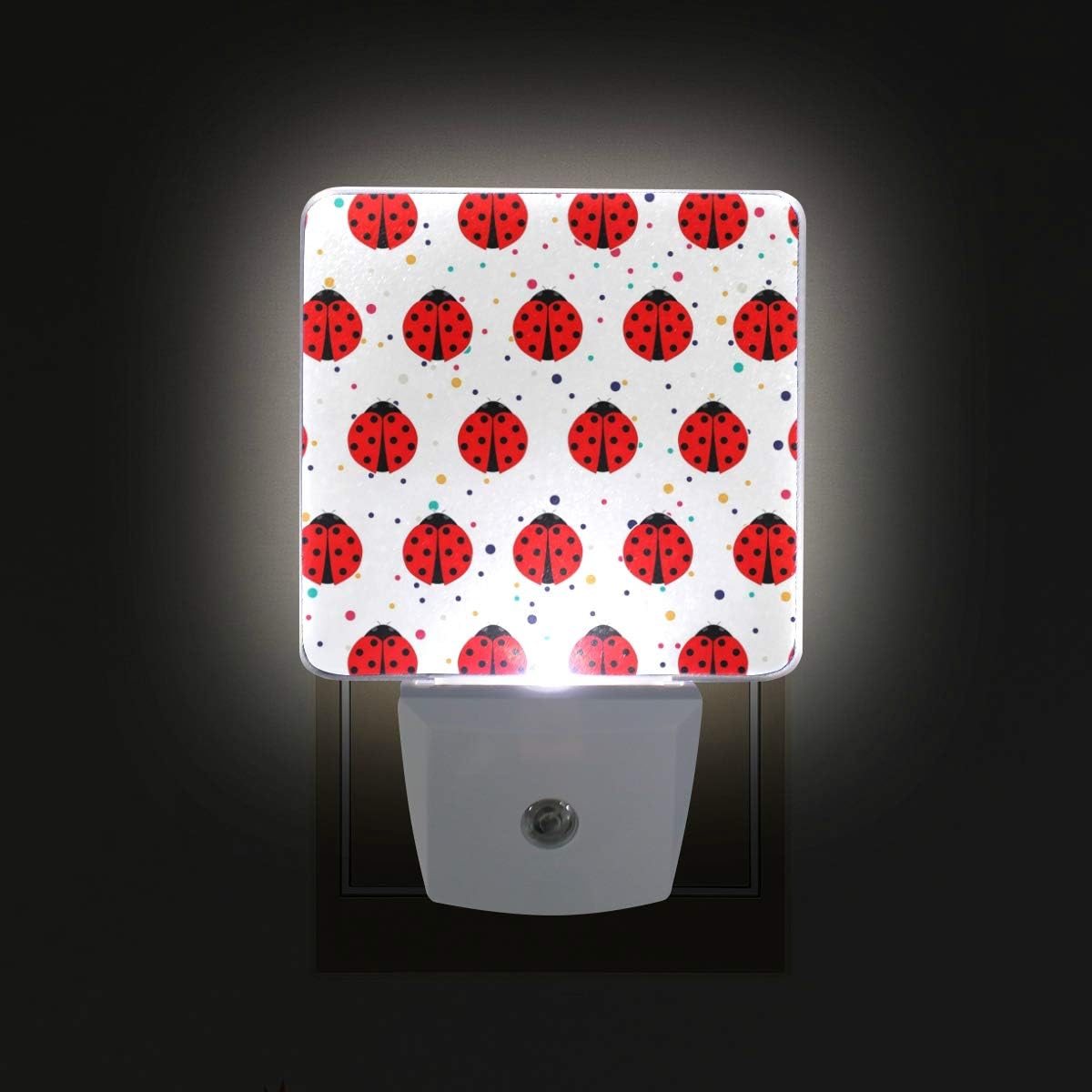Cute Red Ladybug LED Night Lights with Auto Dusk to Dawn Sensor, Plug ...