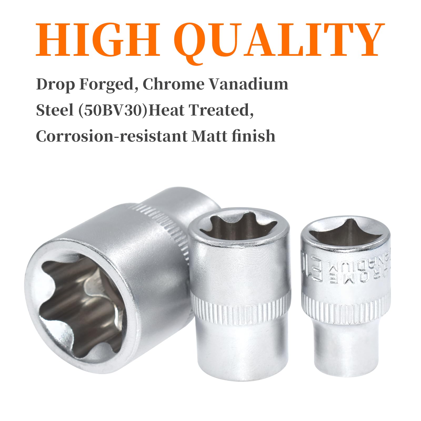 Snapklik.com : E-Torx Socket Set, 14 Piece Female E-Torx Star Socket ...