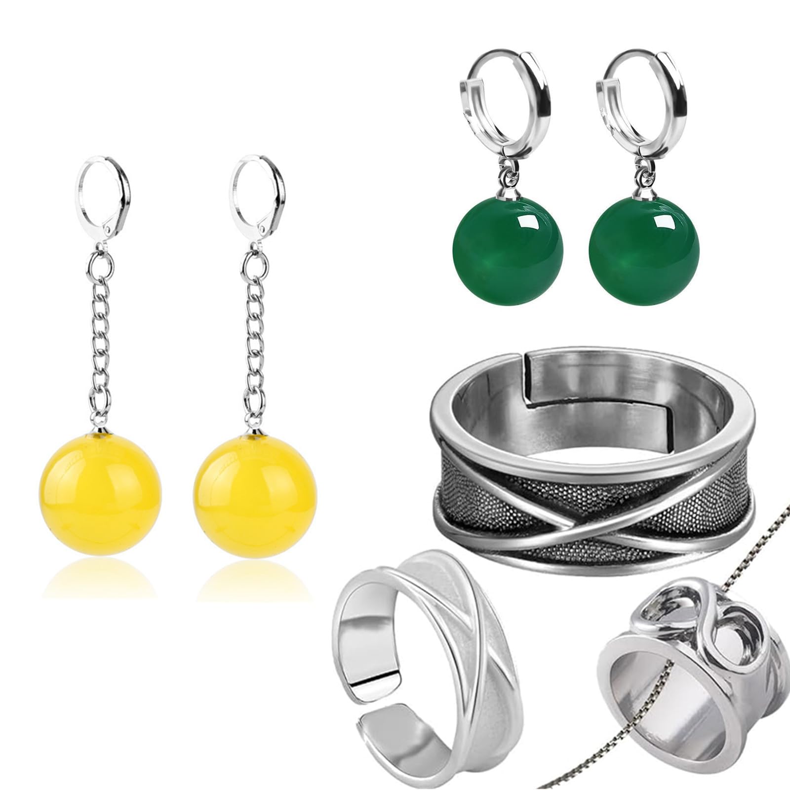 Amazon.com: JinYu 7 Set Anime Black Ring,Time Ring with Potara Earring ...