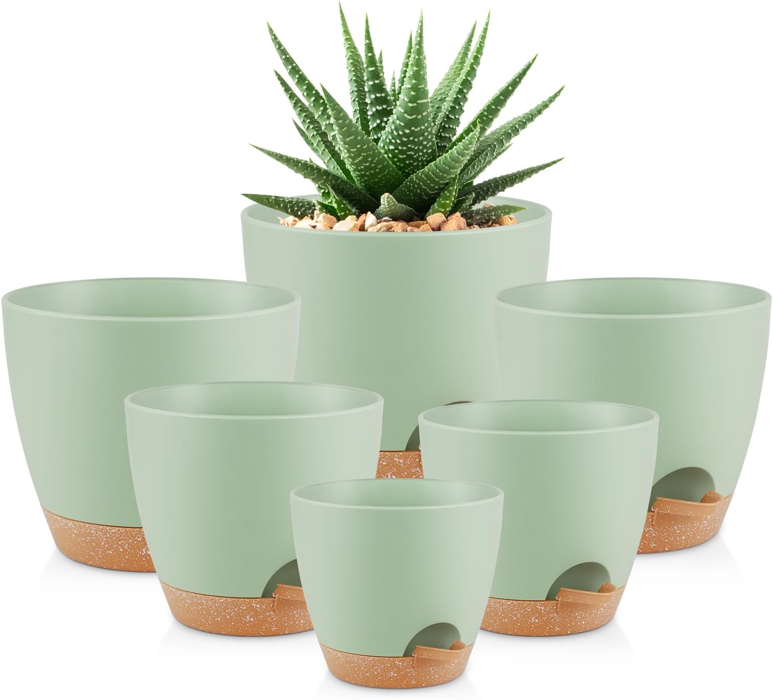 Amazon.com: Ksalltol Plant Pots Indoor 4.6 Inch, Quartzite Pots for ...
