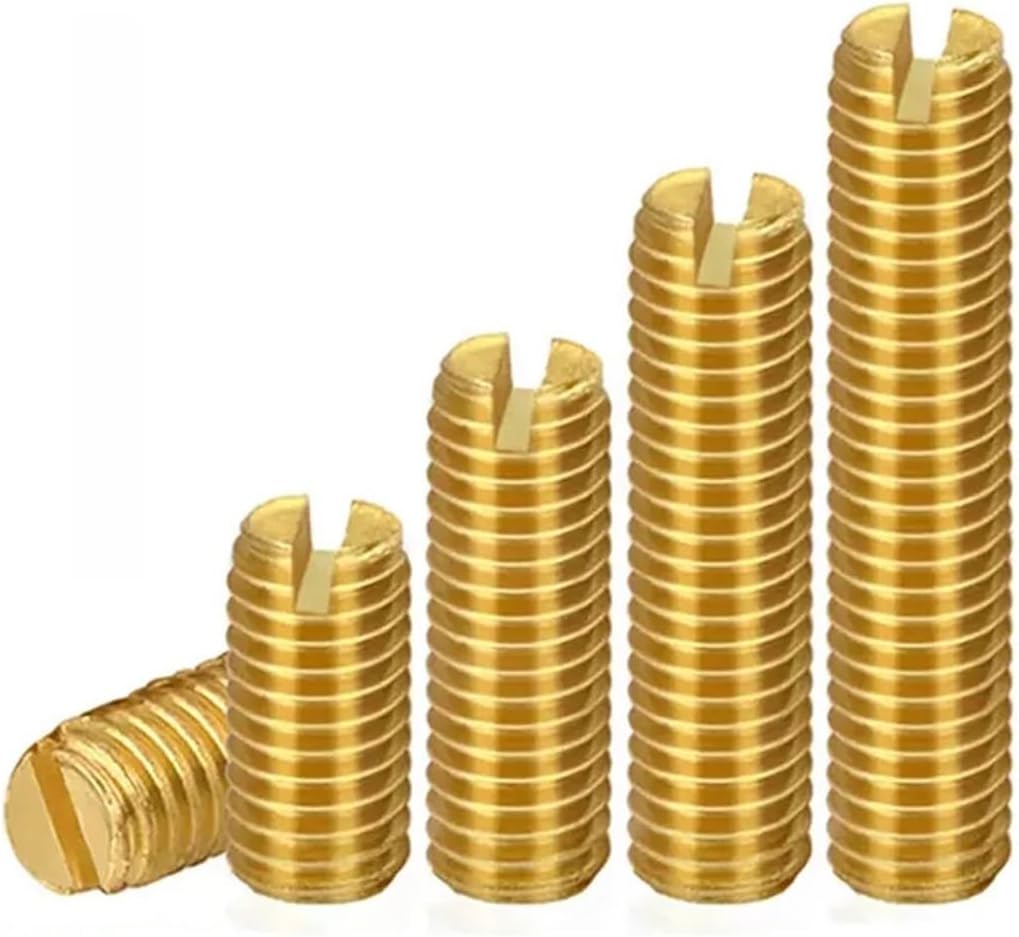 Amazon.com: BULINO Flat Point Set Screw Slotted Headless 30/50pcs Brass ...