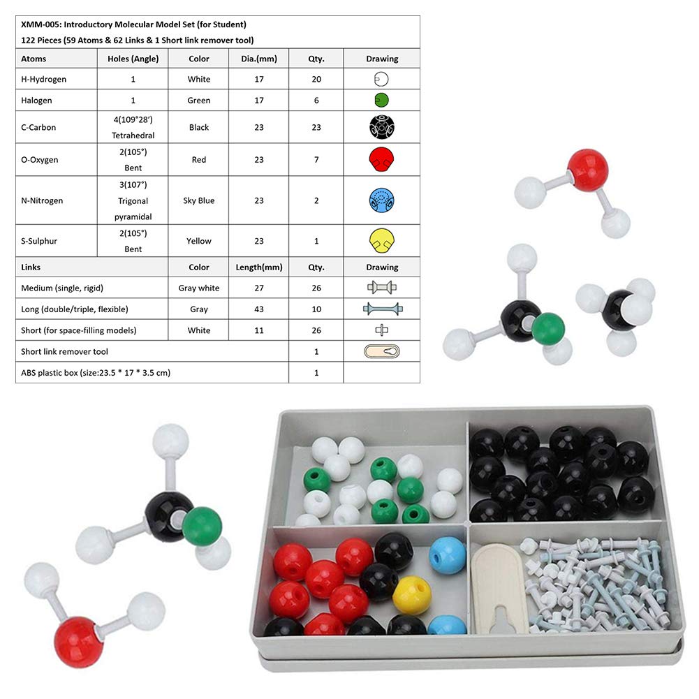 Buy Molecular Model, 122Pcs Chemistry Molecular Model Set Atomic ...