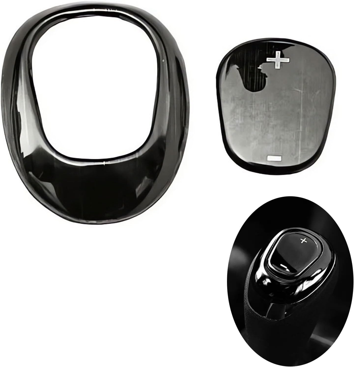 Amazon.com: YUNHECAM Gloss Black Gear Shift Knob Cover Trim Compatible ...