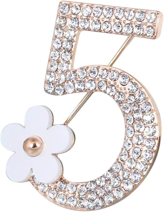 Amazon.com: Comelyjewel Brooch Pin Number Five Pin Brooch Corsage Scarf ...