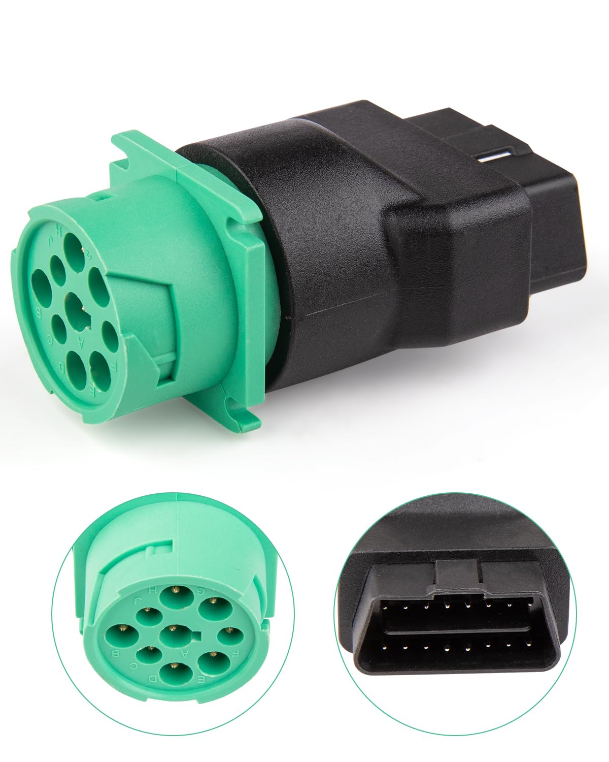 Amazon.com: FENNICA OBD2 Male to J1939 Female Adapter 16 Pin to 9 Pin ...