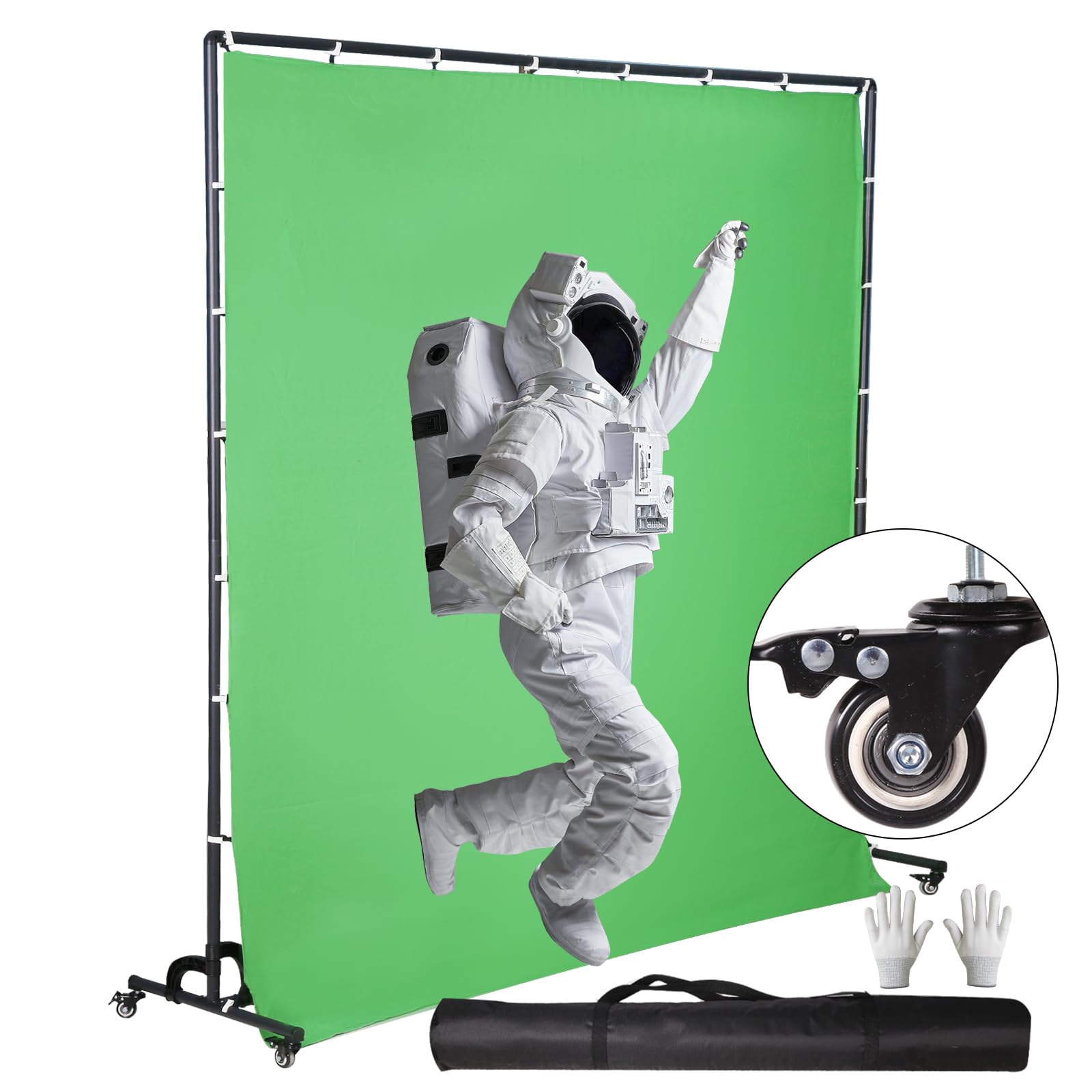 Amazon.com : FEIFANTEAM 7*6.5FT Green Screen Backdrop with Wheels ...