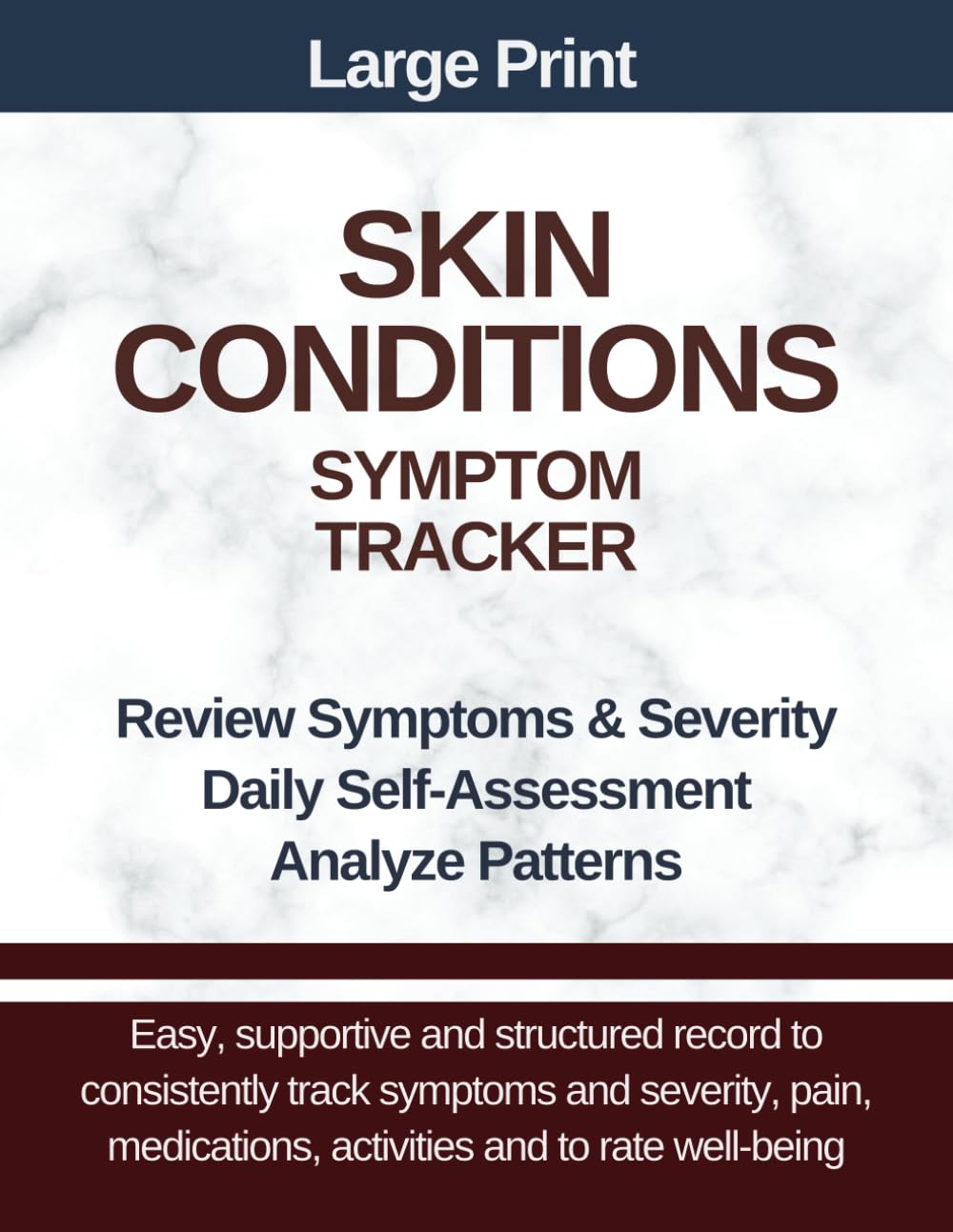 Large Print - Skin Conditions Symptom Tracker: For Melanoma ...
