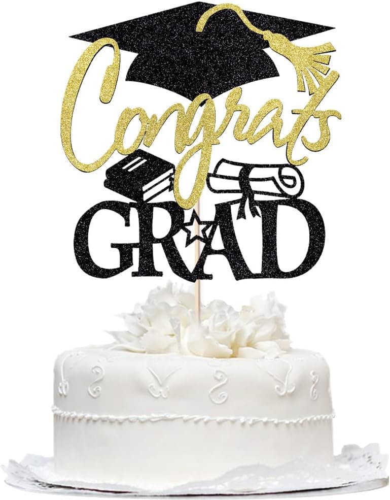 Amazon.com: Congrats Grad Cake Topper,2024 Graduation Cake Topper,2024 ...