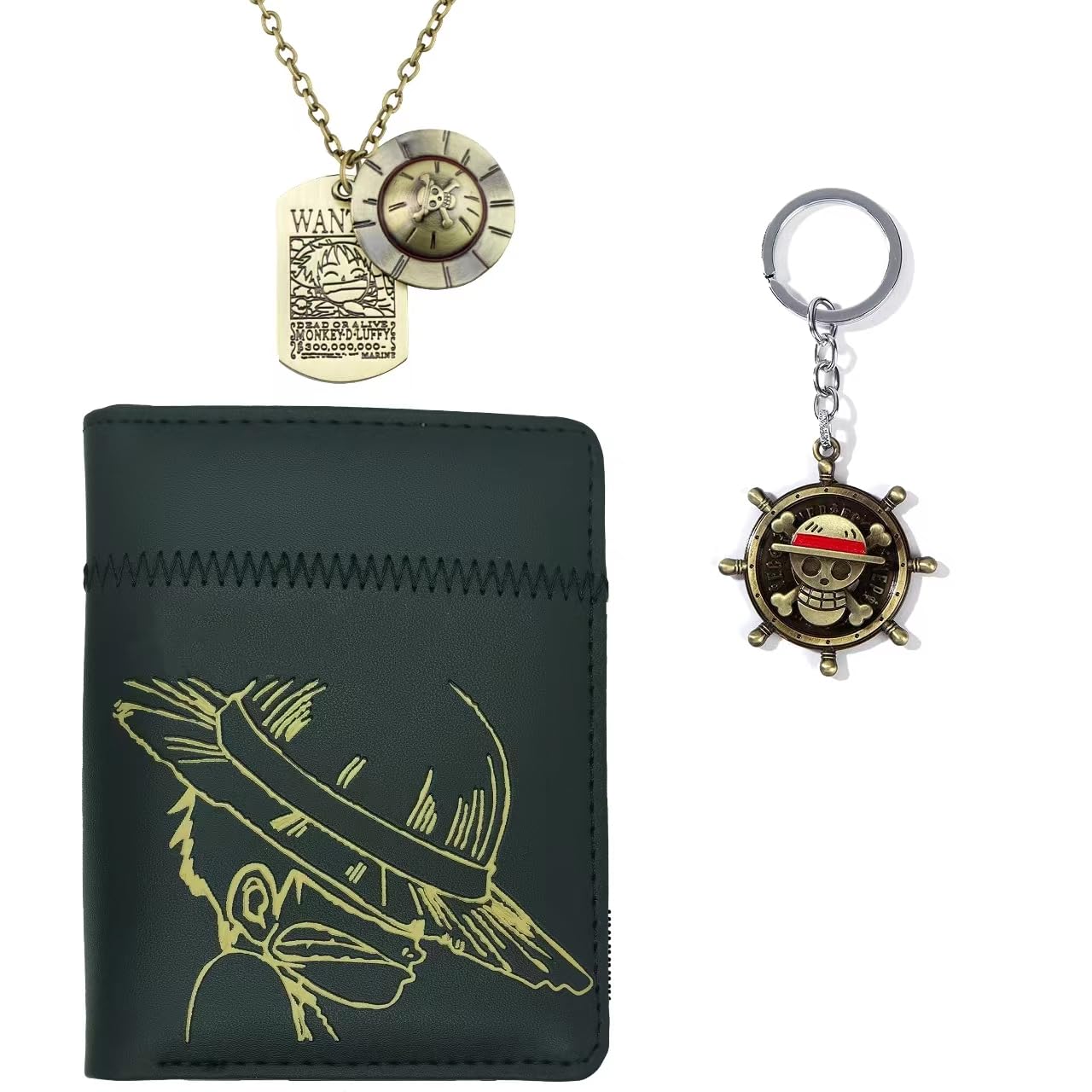 Amazon.com: Bigemo 1 Piece Wallet, Black Bifold Pirate Luffy Anime ...