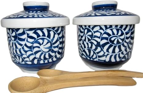 Mino Ware Japanese Chawan Mushi Cups with Lid and Spoon Authentic ...