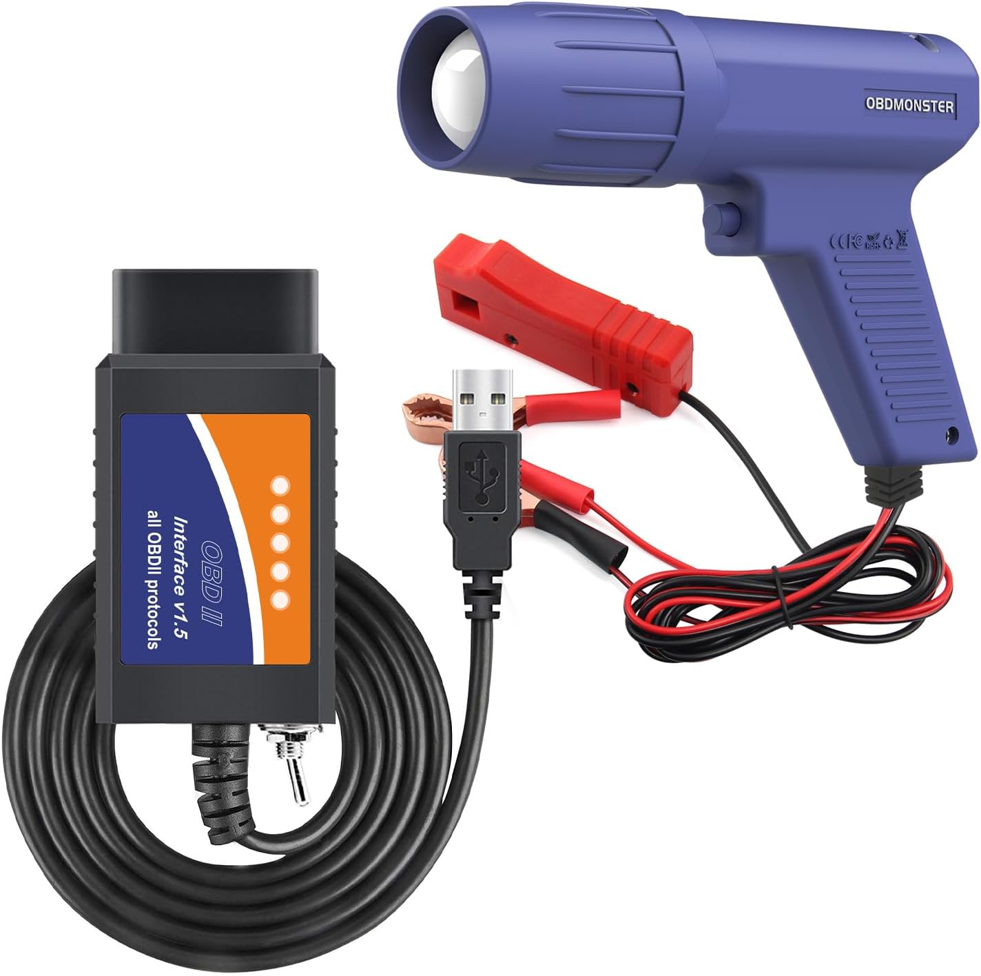 Amazon.com: ELM327 FScan OBD2 USB Adapter+12V Pro Ignition Timing Light ...