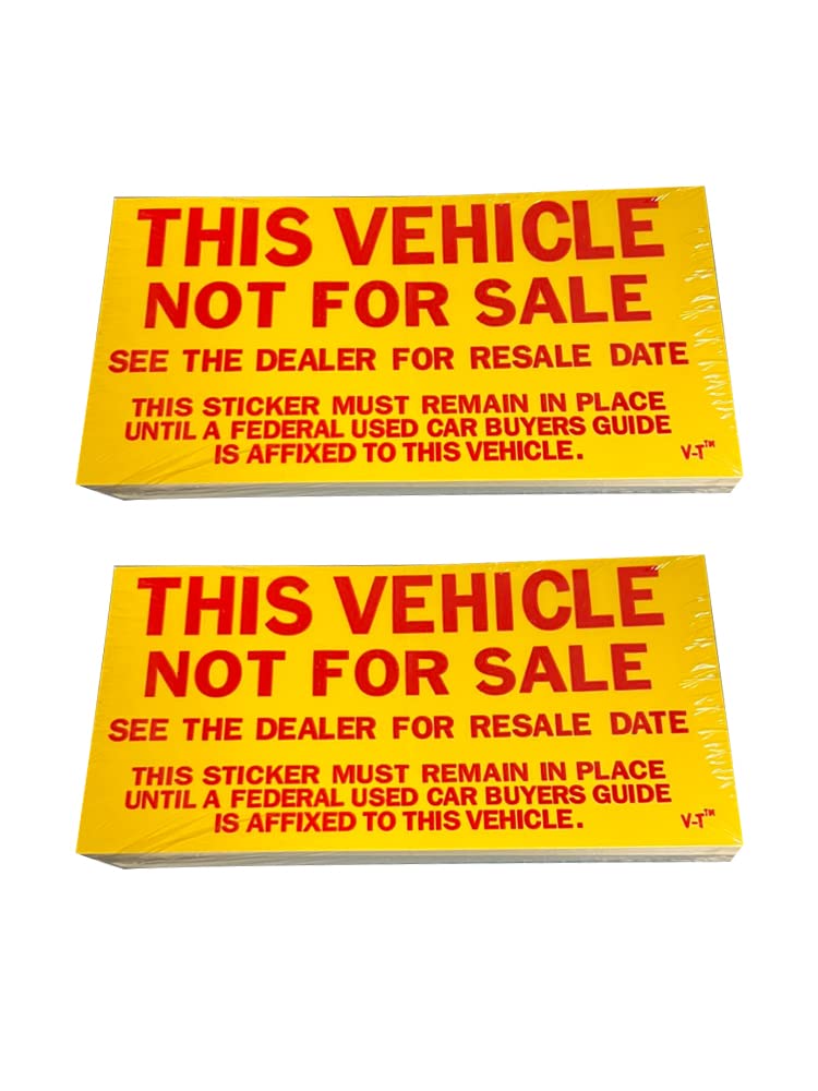 Amazon.com - This Vehicle Not for Sale Stickers (2 Pack) | 200 Count ...
