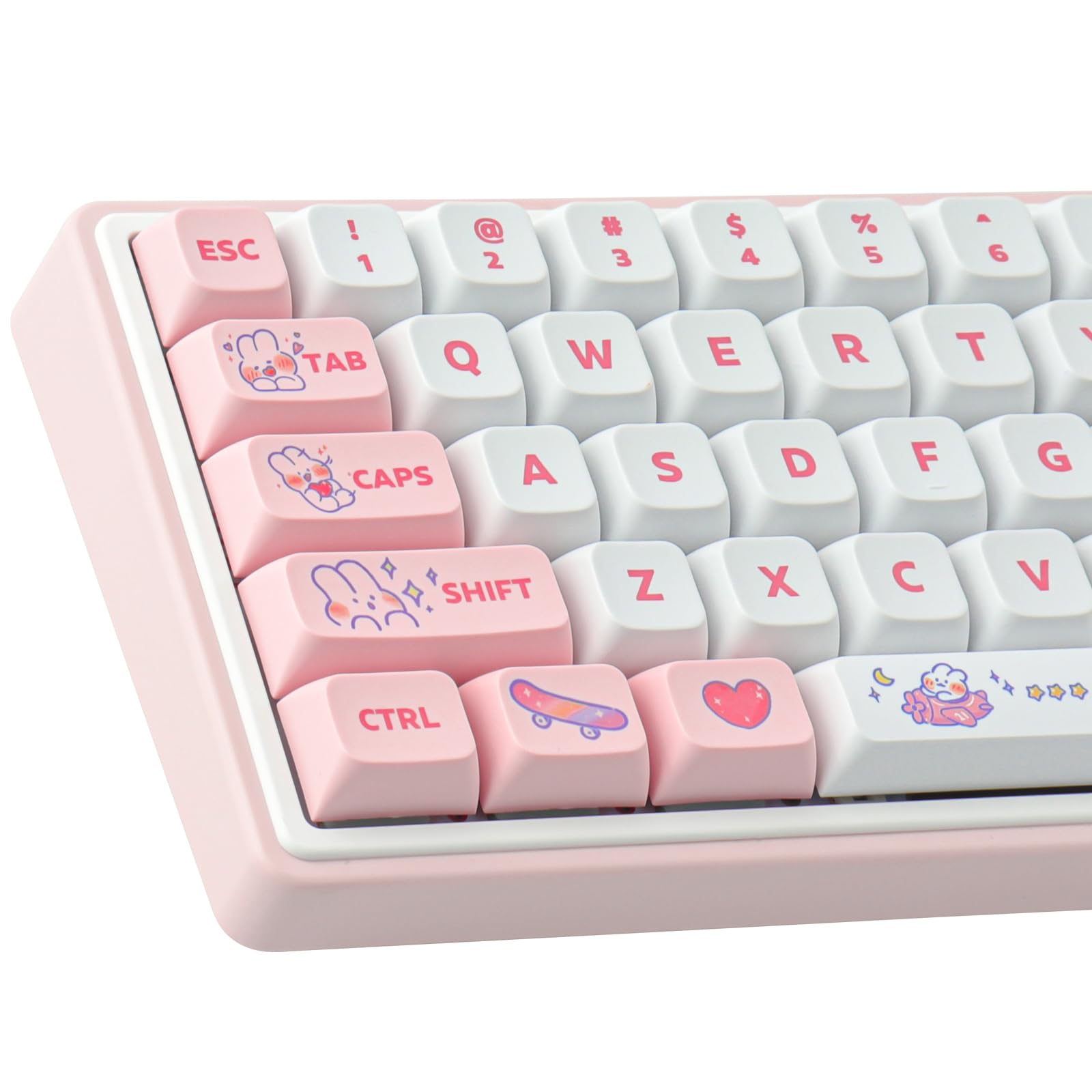Amazon.com: Hyekit PBT Keycaps - XDA Keycaps, 137 Keys Pink Rabbit ...