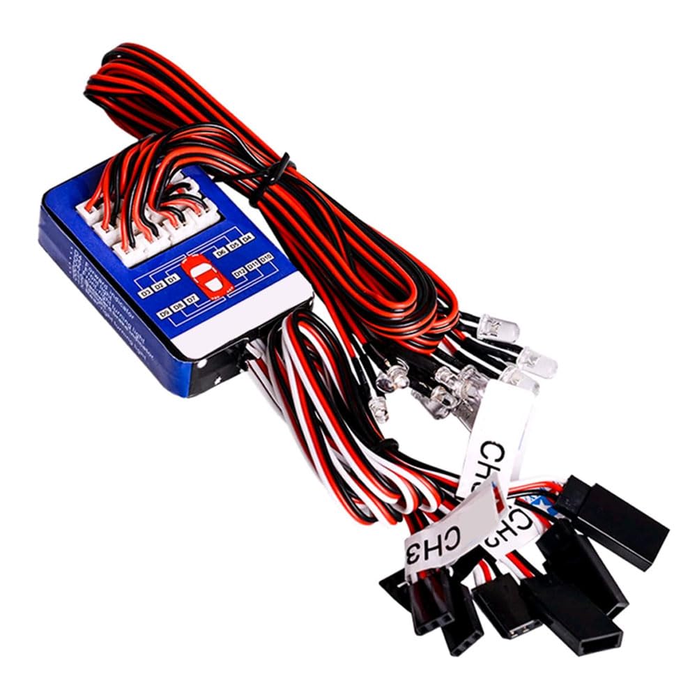 WANGCL Rc Car Lights Kit 12 LED Steering Brake Lighting System Kit ...