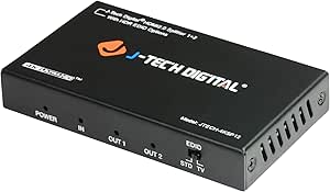 HDMI Splitter 1 in 2 Out 18Gbps 4K 60Hz,1080P 144Hz, 1080P 120Hz, HDR10 ...