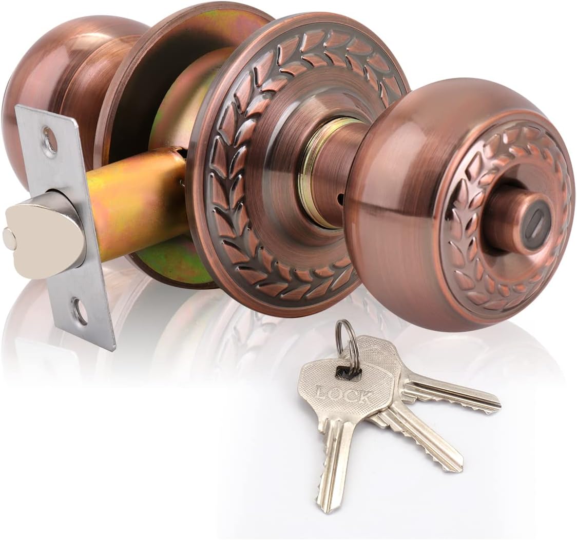 Ivoku Interior Door Knobs with Lock and 3 Keys Oil Rubbed Bronze ...