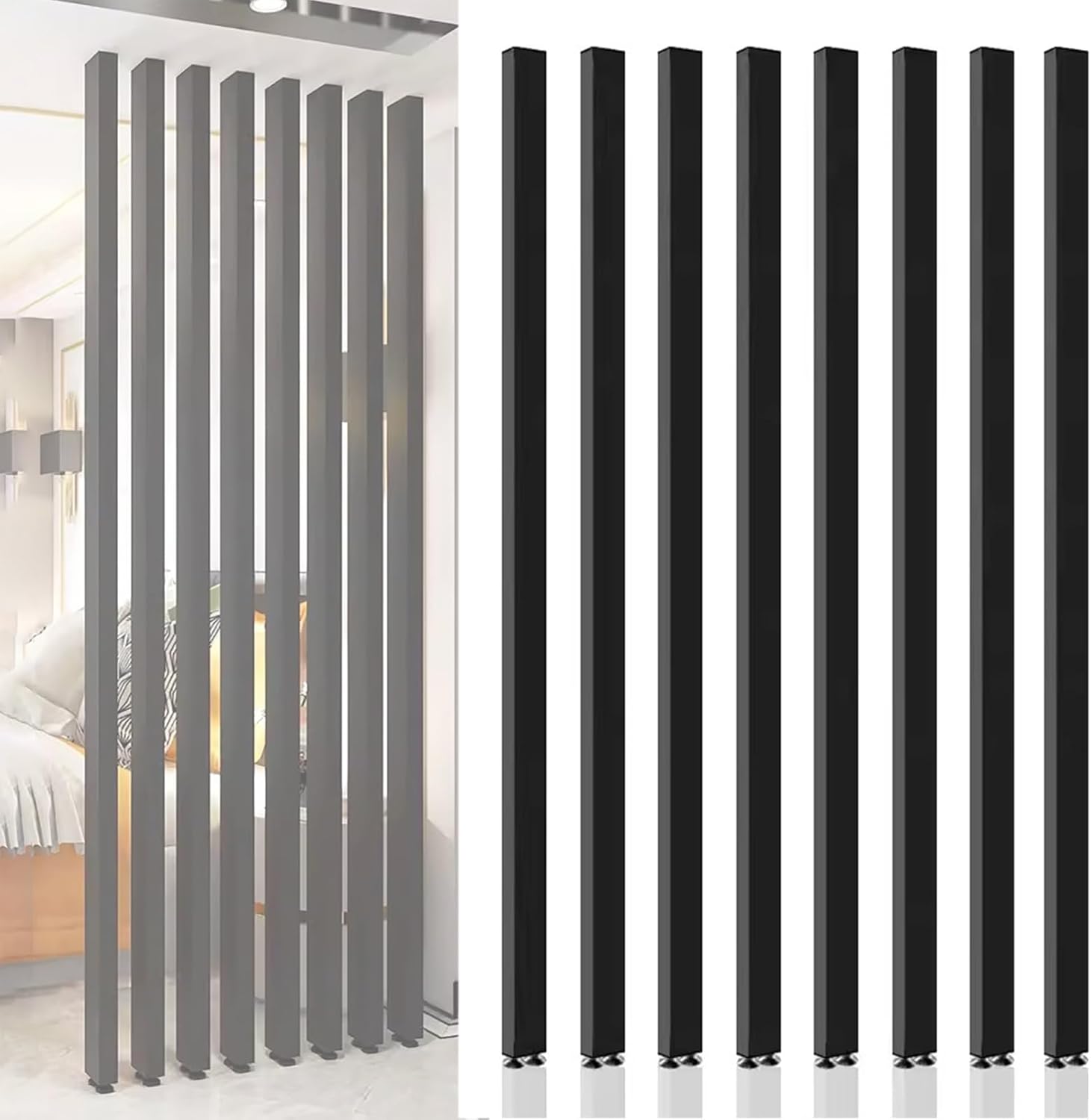 Amazon.com - Floor to Ceiling Room Dividers Post, 8 Pcs Black Privacy ...