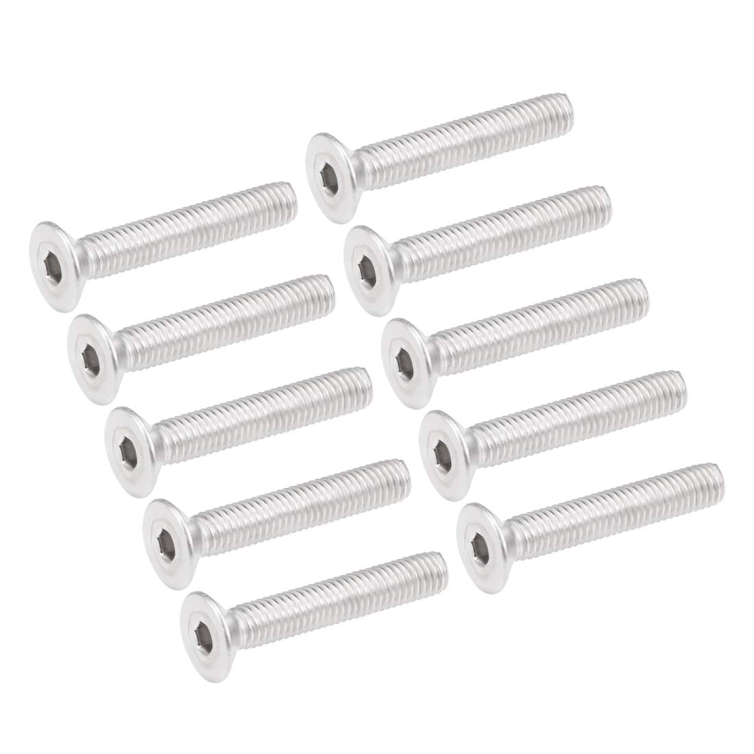 Amazon.com: uxcell M5x30mm Flat Head Machine Screws Inner Hex Screw 304 ...