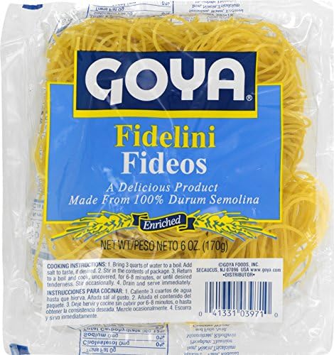 Amazon.com : Goya Foods Fidelini Pasta, 6-Ounce (Pack of 24) : Noodles ...