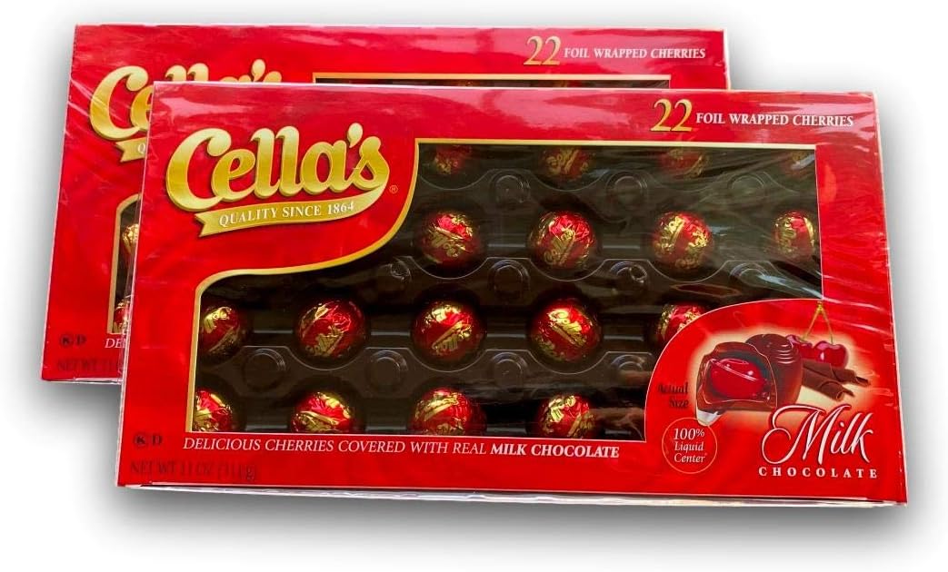 Amazon.com : Cella's Milk Chocolate Covered Cherries, 72-Count Box ...