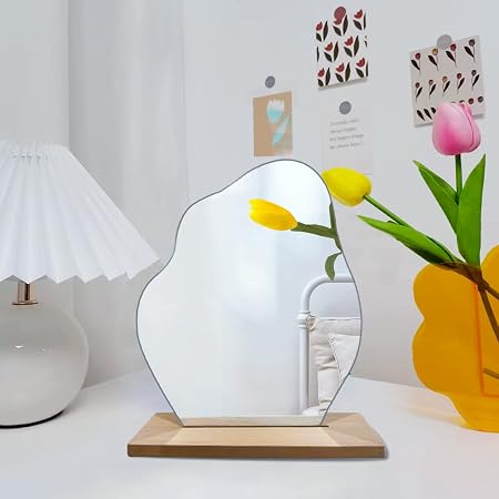 Amazon.com - ADISEN Acrylic Aesthetic Room Decor Desk Mirror, Irregular ...