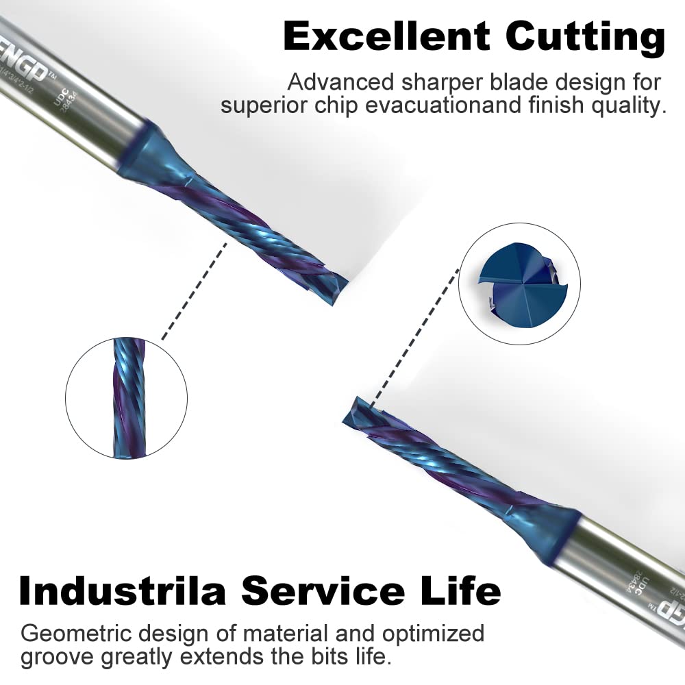 Snapklik.com : XDENGP Up&Down Cut Compression Spiral Router Bit For CNC ...