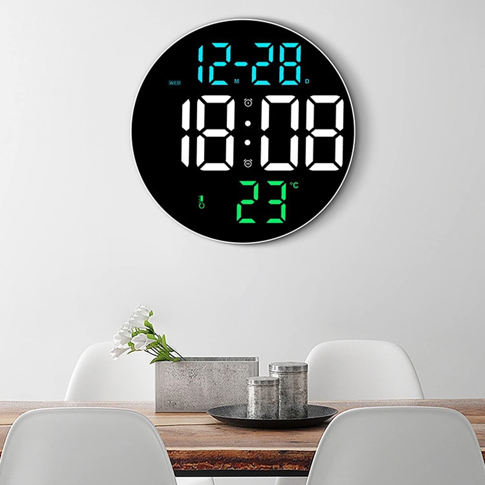 Round Digital Wall Clock Buy Arus Black Plastic Round Digital Wall