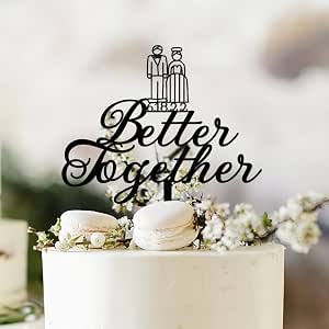 Amazon.com: Better Together Cake Topper, Couple Silhouette Cake Topper ...