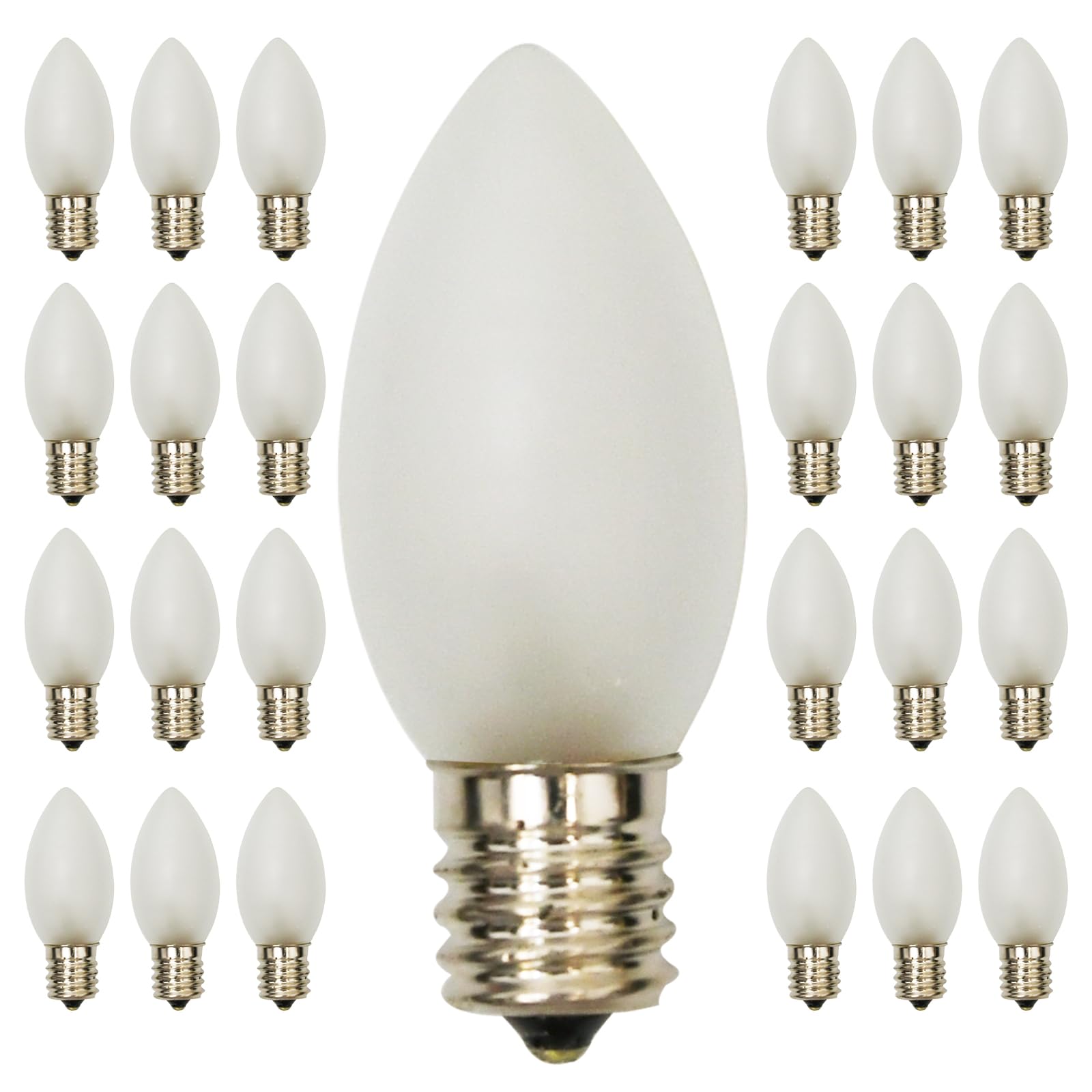 C9 Christmas Replacement Light Bulbs, White Christmas Bulb Frosted ...